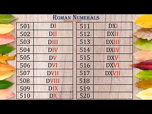Roman Numerals - Chart of Roman Numbers from 1 to 1000 | Link below