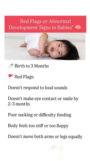 Dr. Ashi on Instagram: "Red Flags or Abnormal Development Signs in Babies".. . . . . . #reel #newpost #healthylife #explorepage #healthandwellness #like4like #pregnancy #pregancycare #pregnancyworkout #pregnancydiary #mothercare #motherbaby #motherjourney #travelgram #firsttrimester #2ndtrimester #3rdtrimester #happyjourney #babyshower#BabyDevelopment #babylaughing #babytalk #redflag"