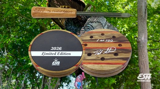 🔥 Only 100 will ever be made. The 2026 Limited Edition Slate Turkey Pot Call designed by 14-Time Major Champion Pat Strawser is a true collector’s piece and built to perform in the woods. • Replica of Pat’s 2025 Champion of Champions winning call • Handcrafted from redheart, black limba, and cherry wood • Personally signed by Pat Strawser • Includes a custom cherry display case Serious about turkey hunting? This is the one you pass down. 👉Order yours now: https://outdoorhuntinglab.com/products