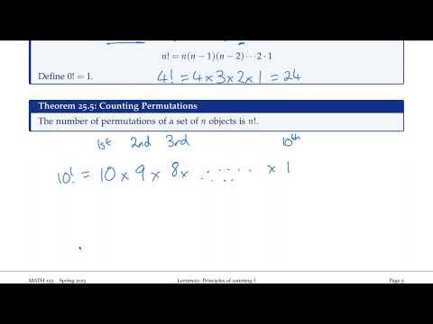 MATH 155 - Lecture 25 - Principles of Counting I