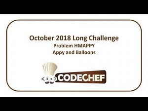 CodeChef October Long Challenge - Appy and Balloons (HMAPPY)