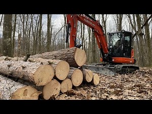 Works even Better Than I Thought! Mini Logging with Kubota KX-057 Excavator #1039