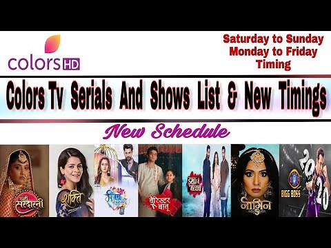 Colors Tv Serials And Shows List & New Timings | New Schedule