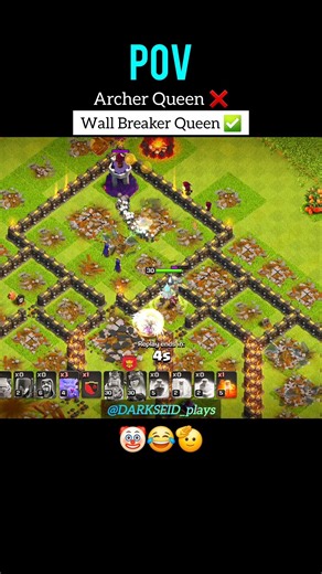 When Archer Queen STOPS USING HER BRAIN 😂 #clashofclans #coc #shorts