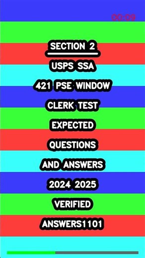USPS SSA 421 PSE Window Clerk Test Expected Questions and Answers 2024 2025 Verified Answers1101 Lat