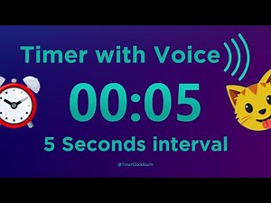 Timer with Voice 💋 Interval Timer 5 sec (No Breaks) Stopwatch 60 minute / 1 hour