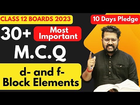 Class 12 Chemistry MCQ | Important MCQ of D and F Block Elements | NCERT Exemplar