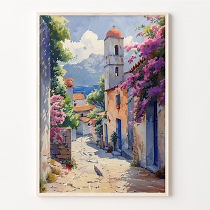 Crete Travel Poster: Watercolor Painting, Greek Wall Art - Etsy Canada