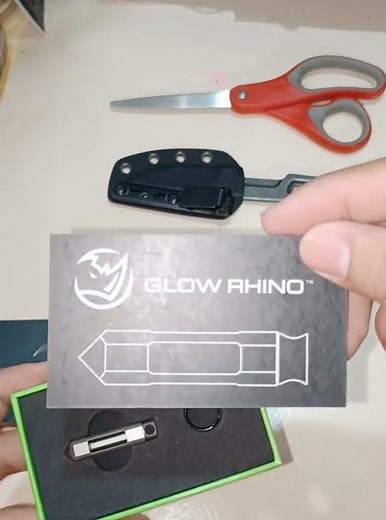 GLOW RHINO Tritium Glow Fob Titanium Keychain Accessory | Glows in the Dark | NO CHARGING REQUIRED