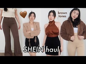the best SHEIN try-on haul! jeans, tops, brown & neutral tones overload 🤎🧸 philippines