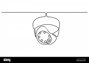 Single continuous line drawing of CCTV to monitor traffic movements and improve security systems. One line draw graphic design vector illustration Stock Vector Image & Art - Alamy