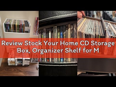 Review Stock Your Home CD Storage Box, Organizer Shelf for Movie Cases, DVDs, Cassette Tape Display