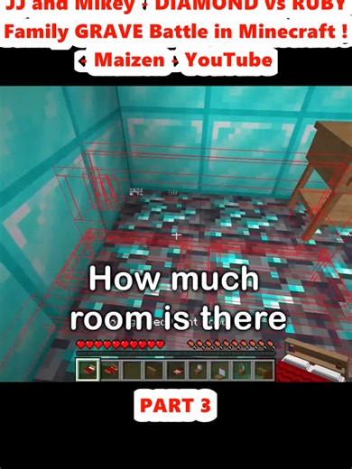 JJ and Mikey - DIAMOND vs RUBY Family GRAVE Battle in Minecraft ! - Maizen - YouTube (3)