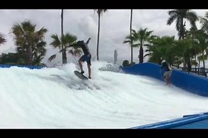 Nate Murray throwing down some flick tricks on the inflatable FlowRider Triple at @TidalCoveMiami JW Marriott Miami Turnberry Resort & Spa. Who wants to ride this triple on the @FlowRider #FLOWTour? www.Flowboarders.com | flowboarders