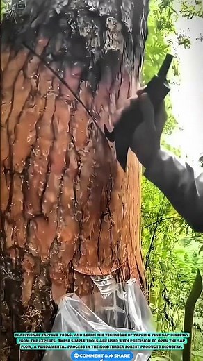 Unique Forestry Tool: Pine Sap Tapping Technique Using Traditional Tools #innovationtools