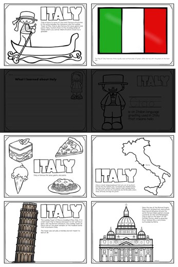 FREE Italy Coloring Pages - Read, Color & Learn https://www.kindergartenworksheetsandgames.com/italy-coloring-page/ | 123 Homeschool 4 Me