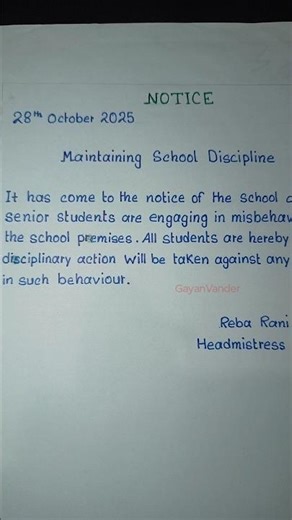 Notice Writing in English #shortsvideo