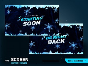 Pack d'incrustations d'écran de diffusion de glace animée, Superposition d'images de Twitch animées, Neige, Écran d'hiver, Pack d'animation Twitch neige d'hiver, Glace et neige - Etsy France