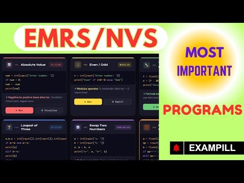 Most Important Python Programs Live | EMRS Mains | KVS Mains | Computer Science