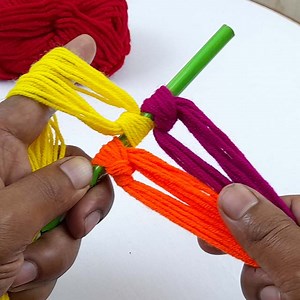 65K views · 754 reactions | It's so Cute !! Super Easy Woolen Flower Making Trick using Pencil - Hand Embroidery Amazing Flowers | Dian Creative | Facebook