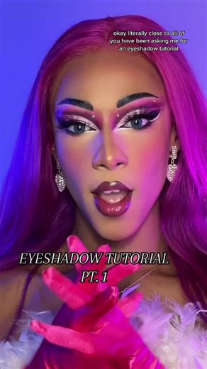 Drag Eyeshadow Tutorial 💗 #fyp #eyshadowtutprial #dragmakeup #drag #x... | drag makeup tutorial