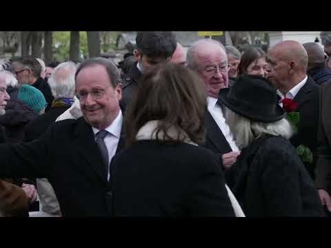 IMAGES Début de la cérémonie d'inhumation de Lionel Jospin au cimetière du Montparnasse