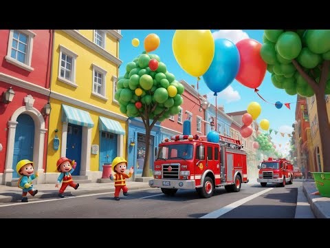 Four Little Toy Fire Engines Rush Rush Rush | Hero Counting & Rescue Songs