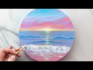 Pastel Sunset Seascape Painting Tutorial with Acrylics: Step-by-Step Guide