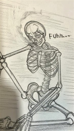 qin | skeleton : bro my bones are sore #skeleton #art #meme #drawing #sketch | Instagram