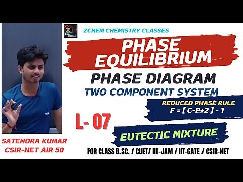 (L7) Phase diagram of two component system || Eutectic mixture || reduced phase rule #chemistry
