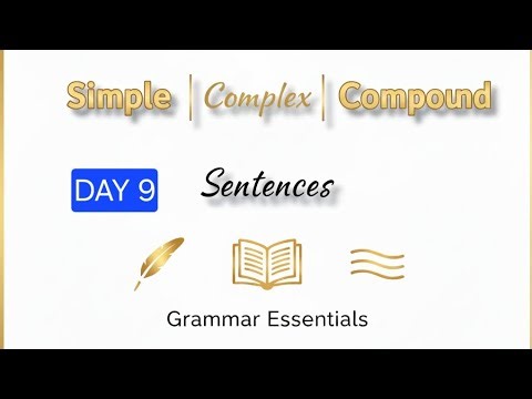 Day 9: Simple Compound & Complex Sentences Explained | English Grammar Made Easy | Learn Fast