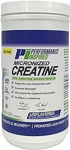 Performance Inspired Nutrition Micronized Creatine Monohydrate – 100% Pure, Unflavored, No Fillers – Supports Muscle Growth & Recovery – 1.1 lb