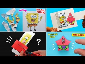 4 Best PAPER CRAFTS for FANS. Paper Magic Trick with SpongeBob SquarePants and Patrick Star.