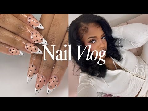mini vlog: NEW NAILS WHO THIS?? Polka Dot French Tip Nail Design **long overdue**