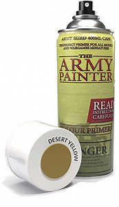 The Army Painter Color Primer Spray Paint, Desert Yellow, 400ml, 13.5oz - Acrylic Spray Undercoat for Miniature Painting - Spray Primer for Plastic Miniatures