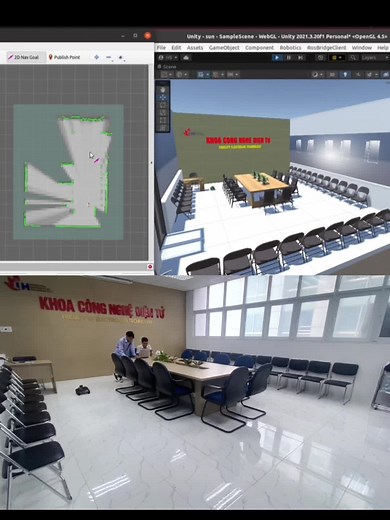Học đại học 4 năm trời, cuối cùng tui cũng làm xong đồ án rồi các bác ạ 😅 #iuh #sinhviendientu #robottuhanh #ubuntu #ros #unity #lidar