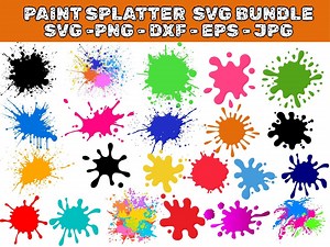 Paint Splatter SVG Bundle: Ink Splats, Clipart (digital Download) - Etsy UK