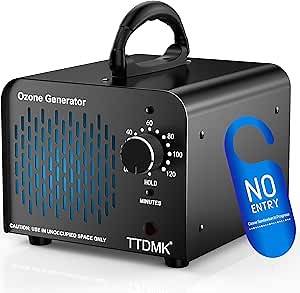 Ozone Generator 128,000mg/h, Commercial Ozone Machine Odor Removal, High Capacity Ozone Machine, Home Ozone Generator for Car, Home, Smoke, Pet, etc (Black) - by TTDMK