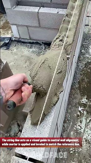 Perfect Block Wall Plastering Using String Line Technique