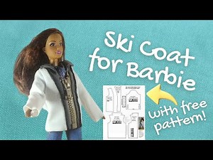 Free Doll Clothes Patterns: Sew a Winter Coat or Ski Jacket for Barbie #Barbie #Sewing #DIYGiftIdeas