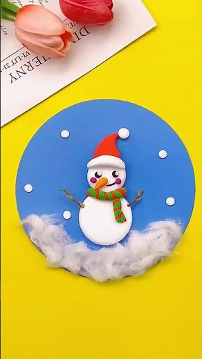 Simple Handwork | Make A Christmas Snowman Painting With Your Children! Simple And Beautiful!🎄