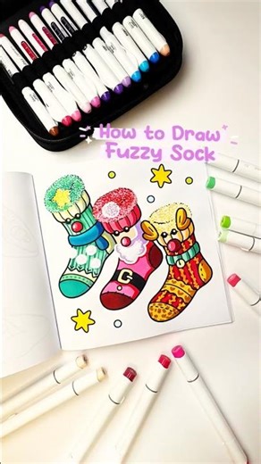 Southern Lotus | How to Draw Fuzzy Sock 🧦Cutie Patterns Coloring Book #southernlotuscoloringbook