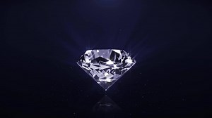 Animation sparkling diamond fly off with diamonds
