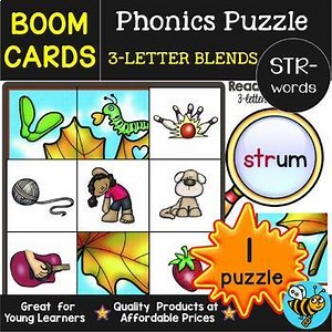 Three Letter Blends Boom Cards Game | STR Words