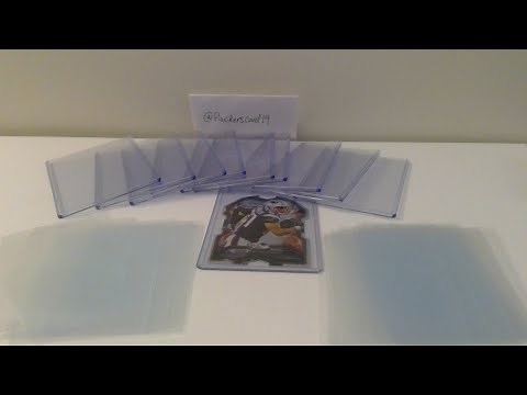 How To Put a trading card into a toploader protective case and card sleeve