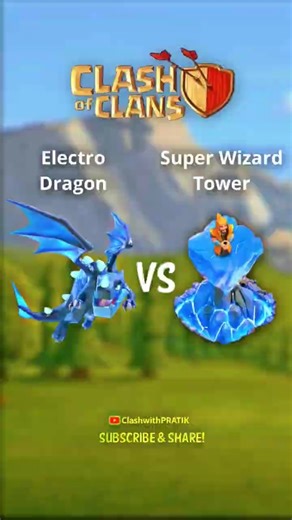Electro dragon VS Super wizard Tower Ultimate Showdown! #clashofclans #youtubeshorts #shortsfeed