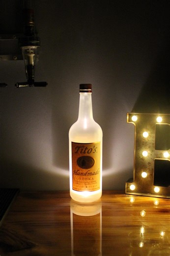 Titos Frosted Liquor Bottle Lamp, Handcrafted Bar Décor RGB LED Light, Remote Controlled - Etsy Canada