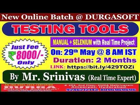 TESTING TOOLS Online Training @ DURGASOFT