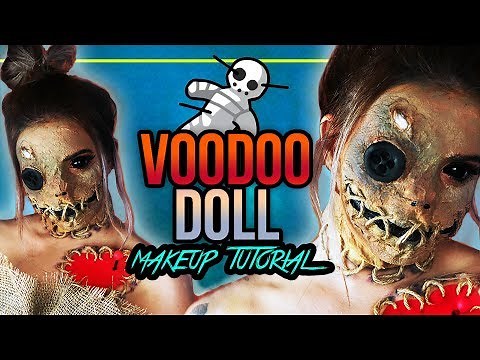 Voodoo Doll Halloween Makeup Tutorial - VOODOO PUPPE - #spooktober