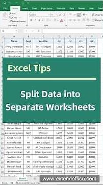 Excel Tips - Split Data into Separate Worksheets #excel #exceltips